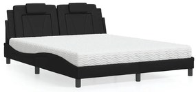 Postel Viana s matrací černá 160 x 200 cm umělá kůže 3208803