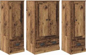 Vysoký bufet 3 ks Staré dřevo 132 x 35,5 x 103,5 cm 3402671