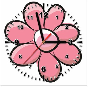 Gario Obraz s hodinami Růžový kvítek Rozměry: 30 x 30 cm