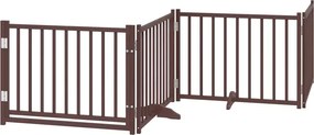 Zábrana pro psy s dvířky skládací 10 panelů hnědá 800 cm topol 3155747
