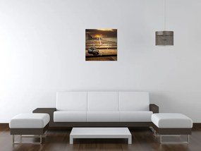 Gario Obraz s hodinami Nádherné ráno při molu Rozměry: 30 x 30 cm