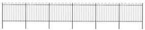 Zahradní plot s obloukem nahoře ocelový 1005 x 150 cm černý 277679