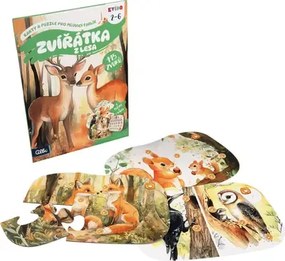 ALBI Kvído Karty a puzzle: Zvířátka z lesa