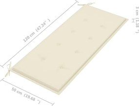 vidaXL Marketos Zahradní lavice s poduškou 120 cm masivní akáciové dřevo