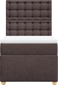 Box spring postel s matrací tmavě hnědá 80x200 cm textil 3291124