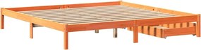 Postel bez matrace voskově hnědá 200 x 200 cm masivní borovice 3301458