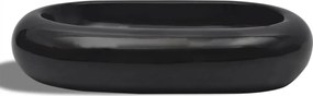 vidaXL Luxusní keramické oválné umyvadlo - 63 x 42 cm - [141920] Barva: Černá
