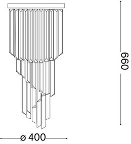 Ideal Lux-Křišťálový přisazený lustr CARLTON 8xE14/40W/230V pr.40cm lesklý chrom