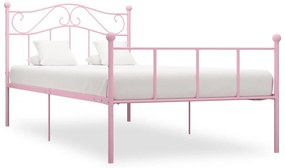 Rám postele růžový kov 100 x 200 cm,  284538 HangarStore.cz