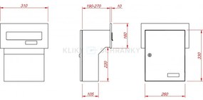 S9 schránka na zazdění antracit