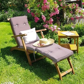 Zahradní lehátko Queen Mary® akácie certifikace FSC® včetně Podsedák antracitová
