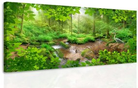 Obraz volavka v lese Velikost (šířka x výška): 140x70 cm