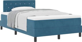 Postel s boxspringem s matrací Tmavě modrá 120 x 190 cm samet 3339096