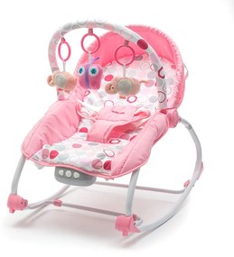 Multifunkční houpací lehátko pro miminko Baby Mix růžovo-bílé Růžová