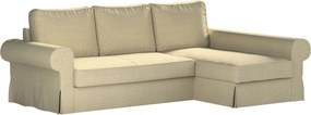 Potah na pohovku IKEA Backabro rozkládací se šezlongem barva béžová látka pletený vzor