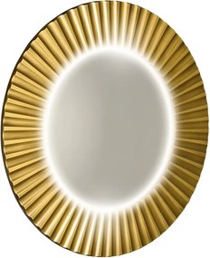 Sapho Sapho, PRIDE STRIP kulaté zrcadlo s LED osvětlením v rámu, průměr 75cm, zlato, PD750