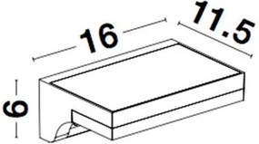 NV 9190101 Venkovní nástěnné svítidlo DYN antracitový hliník a akrylový difuzor LED 1.5W 3000K 3.7V 110st. IP65 solární / vypínač na těle / pohybové čidlo - NOVA LUCE