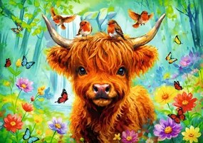 TREFL Puzzle Skotská kráva / 1000 dílků / 68 x 48 cm