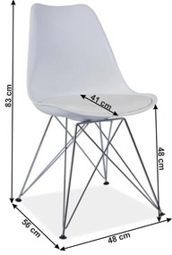 Židle, bílá + chrom, METAL 2 NEW