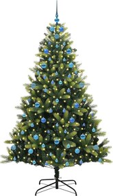 Umělý skládací vánoční stromeček 300 LED Zelená 210 cm PVC a PE 3396007