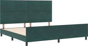 Postel s boxspringem s čelo Tmavě zelená 200 x 200 cm samet 3344966
