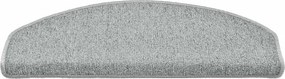Schodové rohože 15 ks 65 x 24 x 4 cm světle šedé, půlkulaté, velké 322371