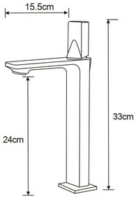 Mexen Crux, vysoká umyvadlová baterie, černá, 744410-70