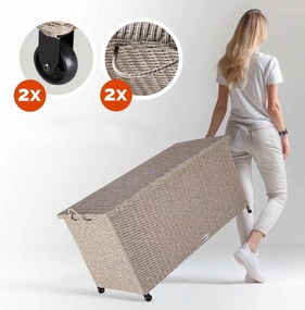 Deuba Úložný box s kolečky 370 L - krémový