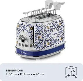 Ariete Capri bílá, světle modrá / Toustovač / 2 plátky / 810 W