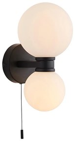Endon 93523 - Koupelnové nástěnné svítidlo PULSA 2xG9/3W/230V IP44 černá 93523