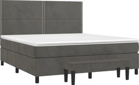 Box spring postel s matrací tmavě šedá 180x200 cm samet 3137798