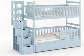Rkids | Patrová postel se schůdky Rino 90x190 Modrá
