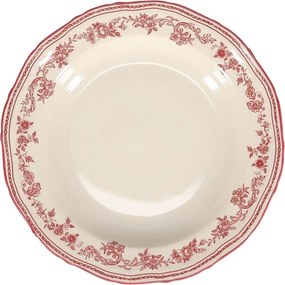 Vínový/slonovinový hluboký porcelánový talíř ø 23 cm Cyril – S|P Collection