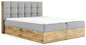 Boxspringová postel ALOIS 1 - 180x200, hnědá + topper ZDARMA