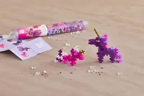 PLUS-PLUS Stavebnice Jednorožci Glitter / 100 dílků / Tuba