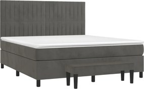 Box spring postel s matrací tmavě šedá 160x200 cm samet 3137972