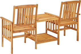 vidaXL Zahradní židle s čajovým stolkem a poduškami 2ks akáciové dřevo [3061277] Barva: Zelená