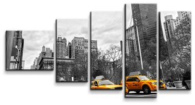 Sablio Obraz - 5-dílný Žluté taxiky - 100x60 cm