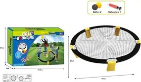 KIK Míčová hra Roundnet / Odrazová síť s rámem / 2 míčky, pumpička