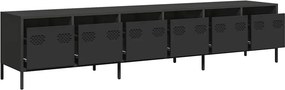 TV skříňka černá 202x39x43,5 cm ocel válcovaná za studena 3307149