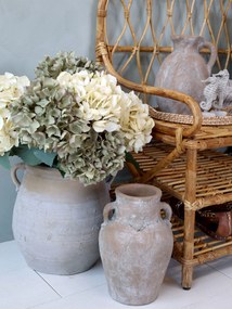 Dekorace umělá zelená květina Hortenzie Hydrangea dusty green - 80 cm