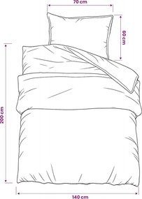 Sada ložního prádla šedá 140 x 200 cm bavlna 136432