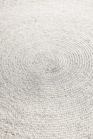 Hanse Home, Kusový koberec Jute Braided 106321 White kruh, 200x200 (průměr) kruh, bílá, chodba / předsíň