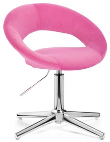 LuxuryForm Židle NAPOLI VELUR na stříbrném kříži - růžová