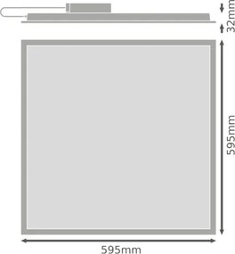 LED panel LEDVANCE ECO HLO Backlite 600x600mm 40W/4000K neutrální bílá UGR<19