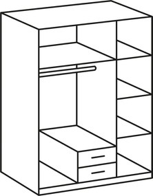 Šatní skříň třídveřová TURIN; 2 varianty