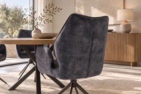 Designová otočná židle Kody tmavě šedý samet