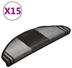 vidaXL Marketos Samolepící nášlapy na schody 15 ks černo-šedé 65 x 21 x 4 cm