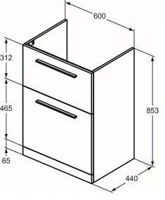 Ideal Standard i.Life A Skříňka pod nábytkové umyvadlo 60 cm, písková matná T5273NF