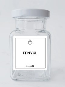 Samolepka na kořenky FENYKL bílá 5 × 5 cm tučné písmo